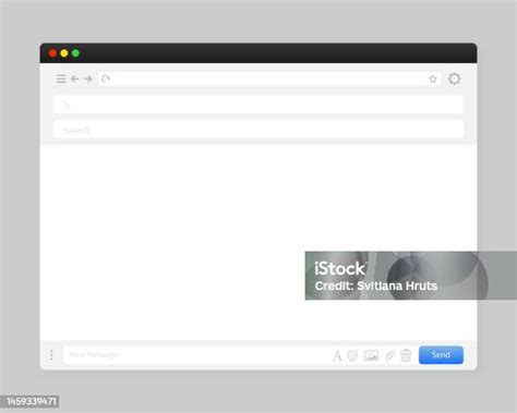 새 메시지 브라우저 창 휴대 전화 태블릿 및 컴퓨터 인터넷 메시지 격리 프레임 빈 이메일에 대한 이메일 인터페이스 벡터 그림입니다 개념에 대한 스톡 벡터 아트 및 기타
