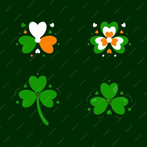 Premium Vector Cloverleaf Element Design Pattern Frame Collection