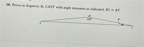 solved prove or disprove in triangle rst ﻿with angle