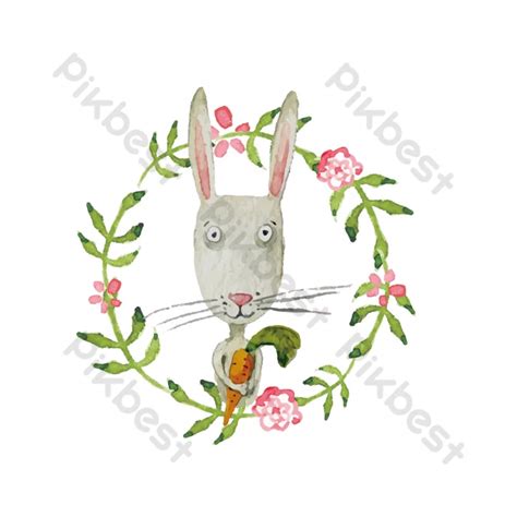 손으로 그린 만화 토끼 상업 요소 일러스트 Png Ai 무료 다운로드 Pikbest