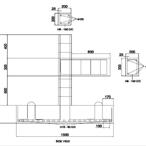 Details Of The Rc Beam Column Joint All Dimension Measured In Mm Download Scientific Diagram