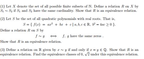 Solved 1 Let X Denote The Set Of All Possible Finite