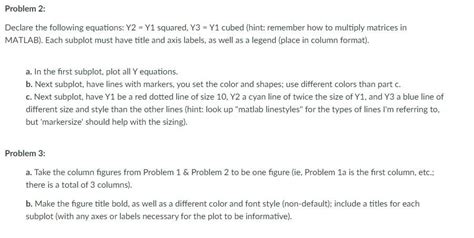 Solved Declare The Following Equations Y2y1 Squared Y3y1