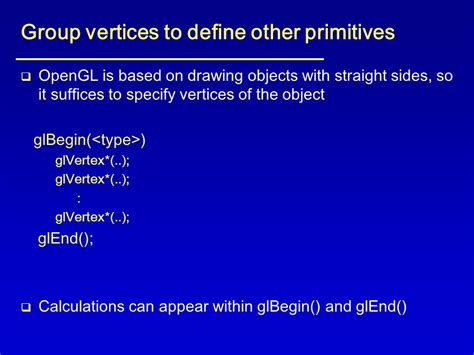 Drawing In Opengl Csc 2141 Introduction To Computer Graphics Ppt