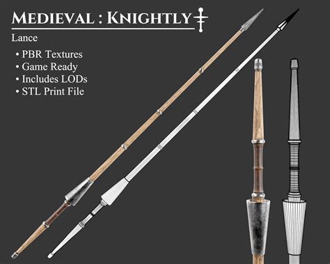 3d Model Medieval Knightly Weapon Lance Vr Ar Low Poly Cgtrader