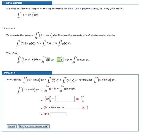 Solved Evaluate The Definite Integral Of The Trigonometric