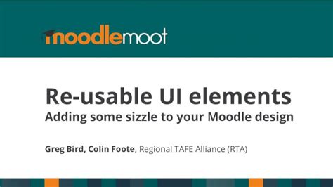 Pdf Re Usable Ui Elements Moodle Online Learning Re Usable Ui Elements For Moodle