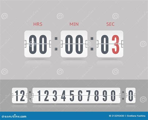 White Scoreboard Number Font Vector Vintage Flip Clock Time Counter