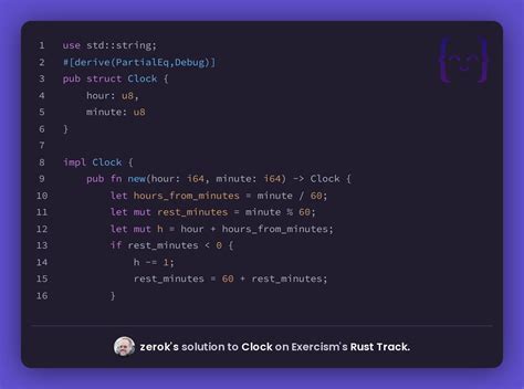 Zerok S Solution For Clock In Rust On Exercism