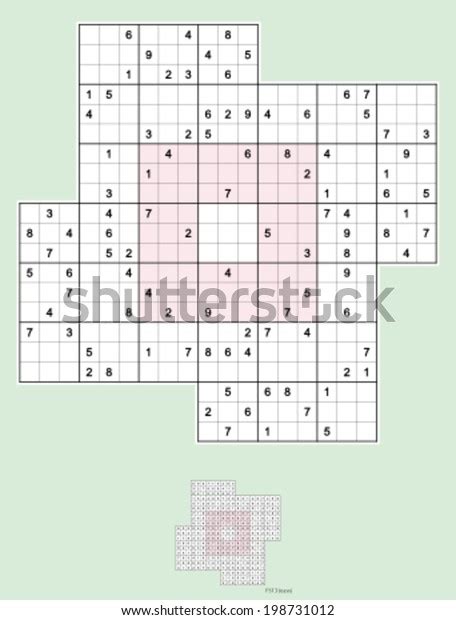 Windmill Sudoku Five Overlapping Sudoku Puzzles Stock Vector Royalty