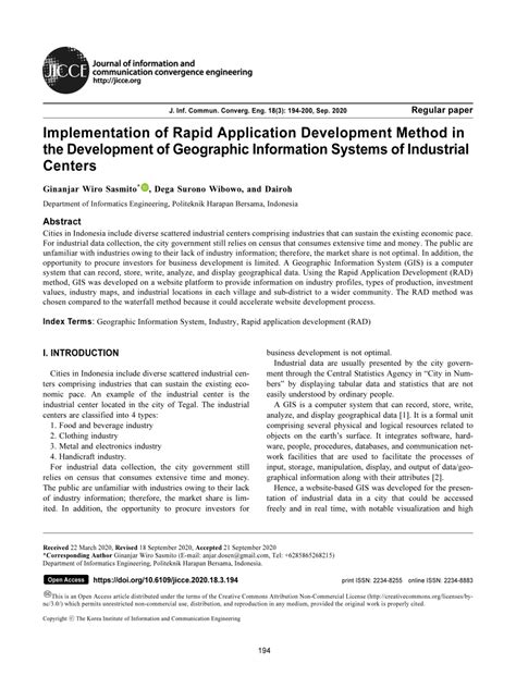 Pdf Implementation Of Rapid Application Development Method In The Development Of Geographic