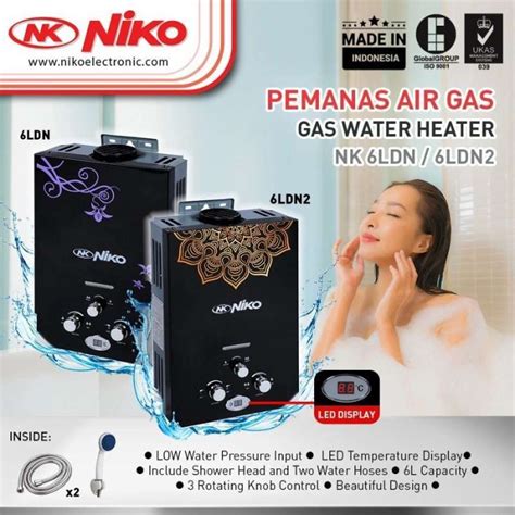 Jual Water Heater Pemanas Kamar Mandi Niko Gas 6 Ldn Hitammldn2 Di