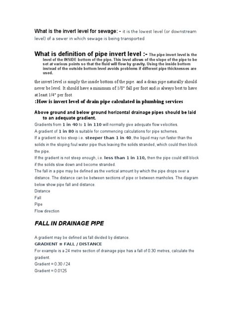Sewer Line Invert Level Pdf Sanitary Sewer Plumbing