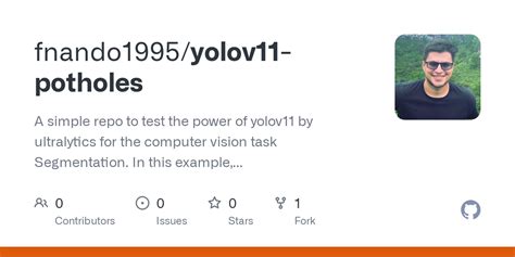 Yolov11 Potholes Yolo11 Train Ipynb At Main · Fnando1995 Yolov11 Potholes · Github