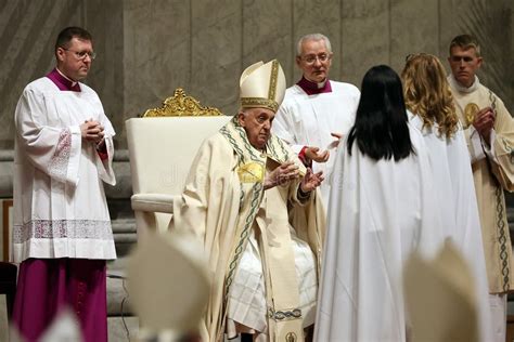 Pope Francis Presides Over The Rite Of The Easter Vigil Editorial Stock