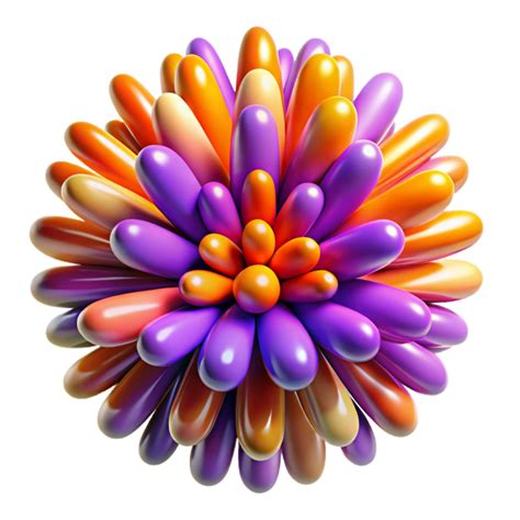 Dramatic Classic Abstract 3d Colorful Blob Flower Genuine 56678848 Png