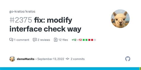 Fix Modify Interface Check Way By Demomanito · Pull Request 2375 · Go Kratoskratos · Github