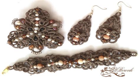 Анонс мастер класс фриволите анкарс комплект Шоколадка серьги браслет брошь фриволите анкарс