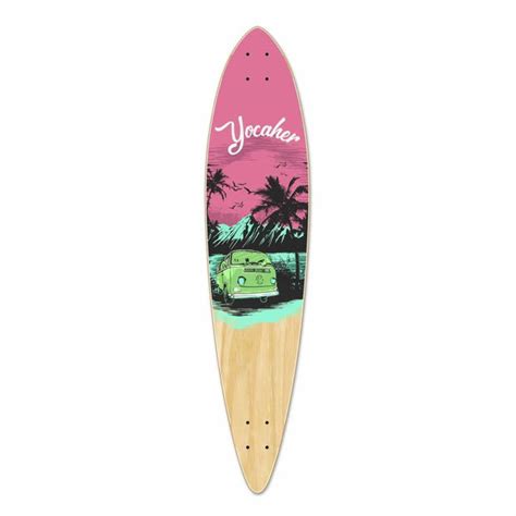 Punked Pintail Longboard Deck Pink N Mint Longboards Usa