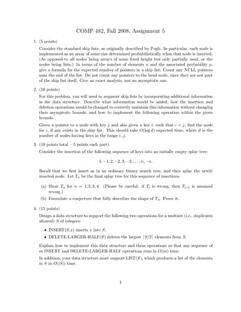 Assignment 5 Design And Analysis Of Algorithms Comp 482 Docsity