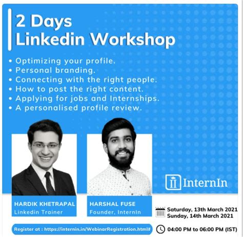 Amulya Sree On Linkedin Internin Workshop Linkedin Linkedinmarketingtips Personalbranding