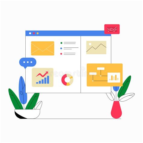 Data Dashboard Displaying Analytics And Metrics In A Flat Vector Illustration Symbolizing