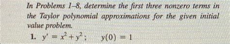solved in problems 1 8 determine the first three nonzero