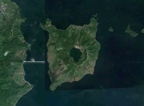 Vulcan Points Island Within A Lake That Is Situated On An Island