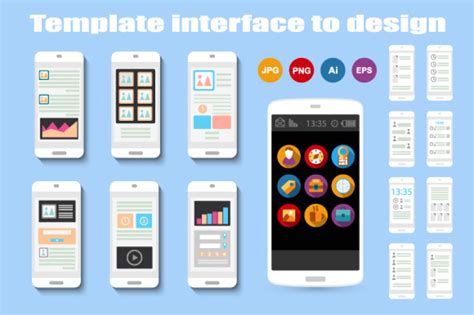 Vector Template Interface Mobile Application By Alexzel Thehungryjpeg