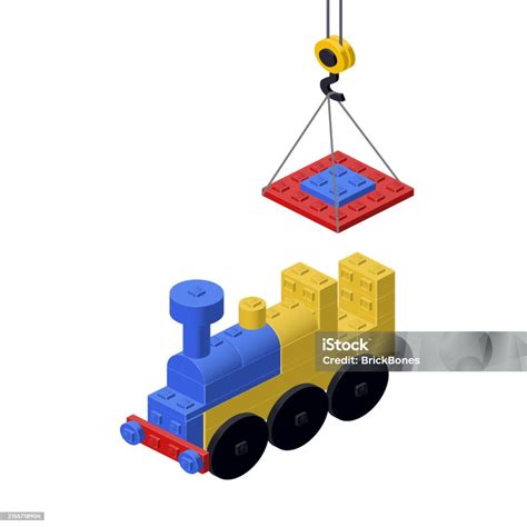 흰색 배경에 기관차 생산 개념입니다 벡터 3차원 형태에 대한 스톡 벡터 아트 및 기타 이미지 3차원 형태 개념 개념과 주제 Istock