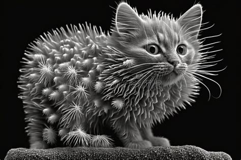a scanning electron micrograph of cat created with generative ai