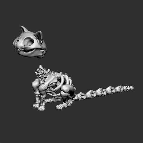 3d Printable Articulated Stylized Cat Skeleton 3d Print In Place Stl Digital Model Fidget Toy By