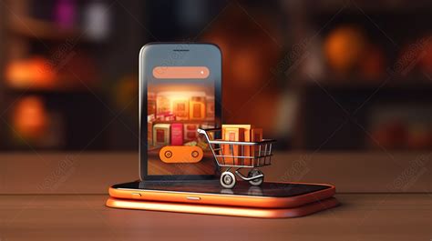 온라인 쇼핑을 위한 컨셉 스토어를 표시하는 휴대폰의 3d 렌더링 휴대 배경 휴대폰 배경 온라인 거래 배경 이미지 Hd 휴대 휴대폰 온라인 거래 배경 사진 무료