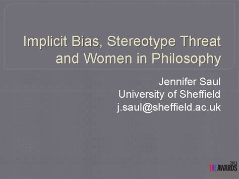 Implicit Bias Stereotype Threat And Women In Philosophy