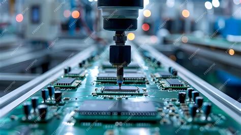 Premium Photo Machine In Computer Chip Factory Places Silicon Pieces On Board For Chips