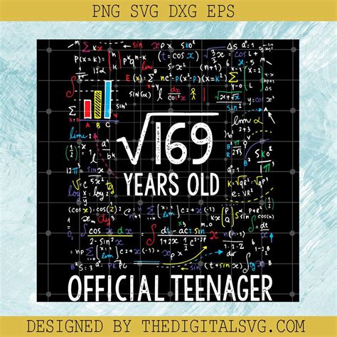 1zpueh Square Root Of 169 Svg 13 Years Old Svg Official Teenager Birthday Svg 13th Birthday Svg
