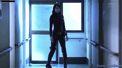 Asian Black Leather Female Agent Ballbusting Kick In The Balls Asian Delight