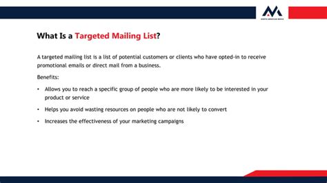 Benefits Of Using Targeted Mailing Lists For Your Business Pptx