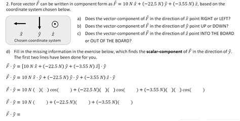 Solved Force Vector F Can Be Written In Component Form As Chegg
