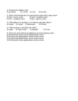 QUIZ BIOLOGY UNIT Biology Unit Quiz Multiple Choice Biology Quiz WITH ANSWERS