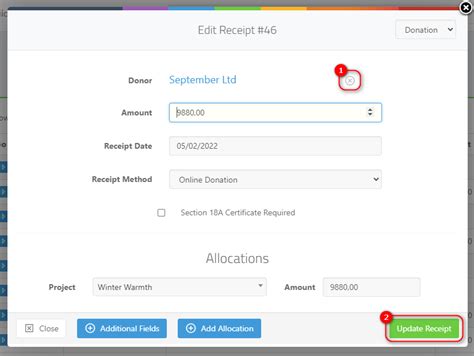 Modifying An Existing Receipt Activedonor Help