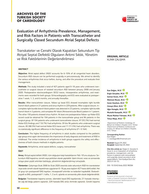 Pdf Evaluation Of Arrhythmia Prevalence Management And Risk Factors In Patients With