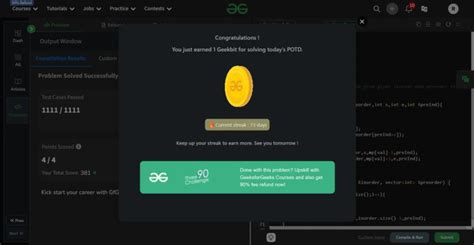 gfg160 dsa codingchallenge geeksforgeeks problemsolving… ritik pawar