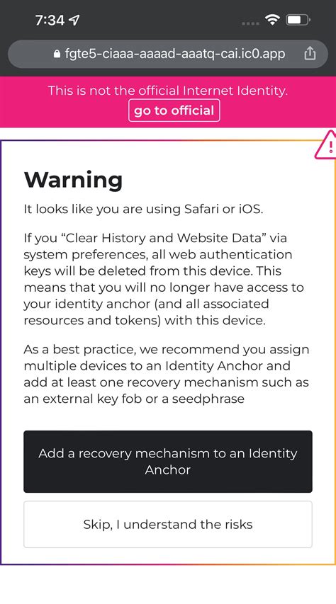 fix warning borders on ios · issue 856 · dfinity internet identity · github