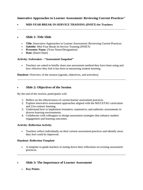 Innovative Approaches To Learner Assessment Reviewing Current Practices