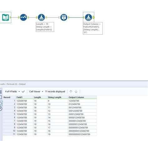 solved padleft for a range of numbers and get all outputs alteryx