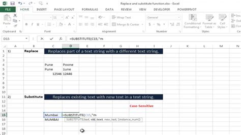 Replace And Substitute Function Hindi Bhaveshs Excel Tricks Youtube