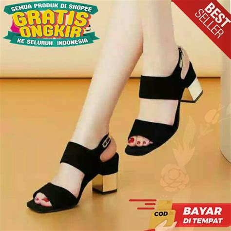 Jual Sendal Hak Hels Wanita Kekinian Import Wa 36 Tahu Sandal Hils