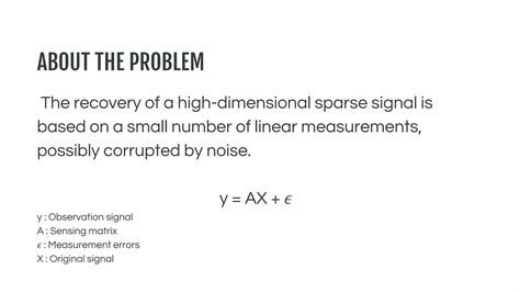 Signal Recovery With Orthogonal Matching Pursuit Algorithm Ppt