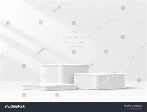 3d 화이트 라운드 제품 포디움 세트 스톡 벡터로열티 프리 2485223599 Shutterstock